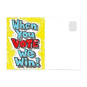 When You Vote We Win GOTV Postcards - Postcards to Voters by Tony the Democrat (Mix and Match Set Sizes) - Vote Postcards (64)