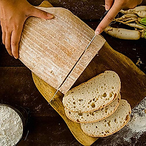 SUGUS HOUSE Professional 10 inch Serrated Bread Knife for kitchen with Ergonomic handles, Bread Cutter, Ultra-Sharp Stainless Steel – Perfect for Slicing Bread, Cake (10 inch Blade, Black)