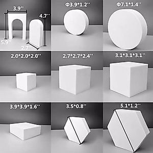10PCS Product Photography Props Waterproof Hard Foam Props for Photoshoot(White)
