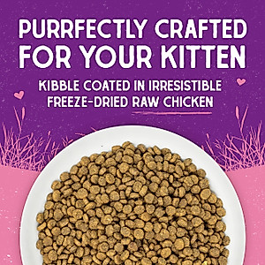 Stella & Chewy's Raw Coated Premium Kibble Cat & Kitten Food – Grain Free, Protein Rich Meals – Cage-Free Chicken for Kittens Recipe – 2.5 lb. Bag