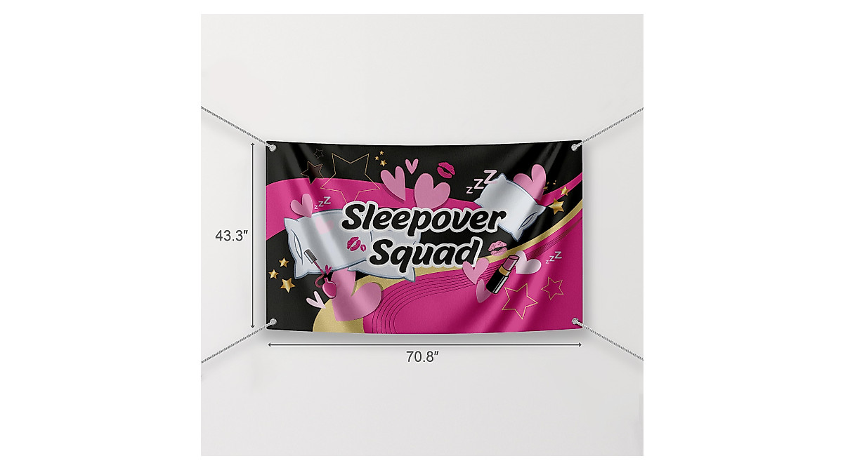 Slumber Party Decor Kit: Backdrop & Photo Booth Props for Girls
