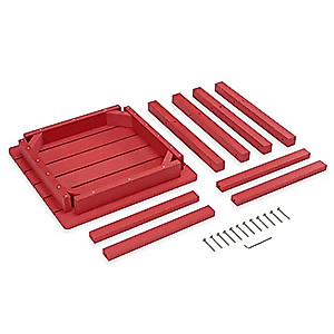 Psilvam Oversized Outdoor Side Table, 19.68" Poly Lumber Adirondack Side Table, Weather Resistant Patio Side Table for Poolside, Garden and Front Porch (Red)