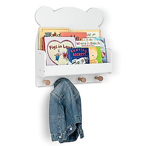 babyGap by Delta Children Brannan Bear Wall Shelf with 4 Hooks, White