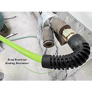 SANFU (PU) Polyurethane Air Hose Reinforced 1/4”ID(6.3 x 9.8mm) x 100ft, Anti-low temperature 300PSI with 1/4-Inch Swivel Solid Brass Quick Coupler and Plug, Emerald Green(100’)