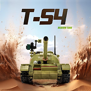 DAHONPA T-54S Medium Tank Army Building Block(604 PCS),WW2 Military Historical Collection Model with 2 Soldier Figures,Toys Gifts for Kid and Adult.