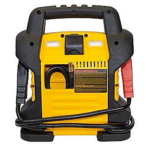 DEWALT DXAEJ14 Digital Portable Power Station Jump Starter: 1400 Peak/700 Instant Amps, 120 PSI Digital Air Compressor, 3.1A USB Ports, Battery Clamps , Yellow
