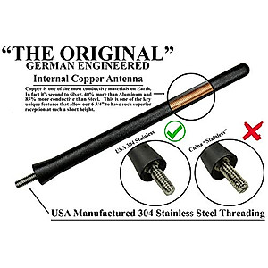 AntennaMastsRus - The Original 6 3/4 Inch Replacement Rubber Antenna Mast fits Toyota Tundra (2000-2020) Accessories - USA Stainless Steel Threading - Car Wash Proof - Internal Copper Coil