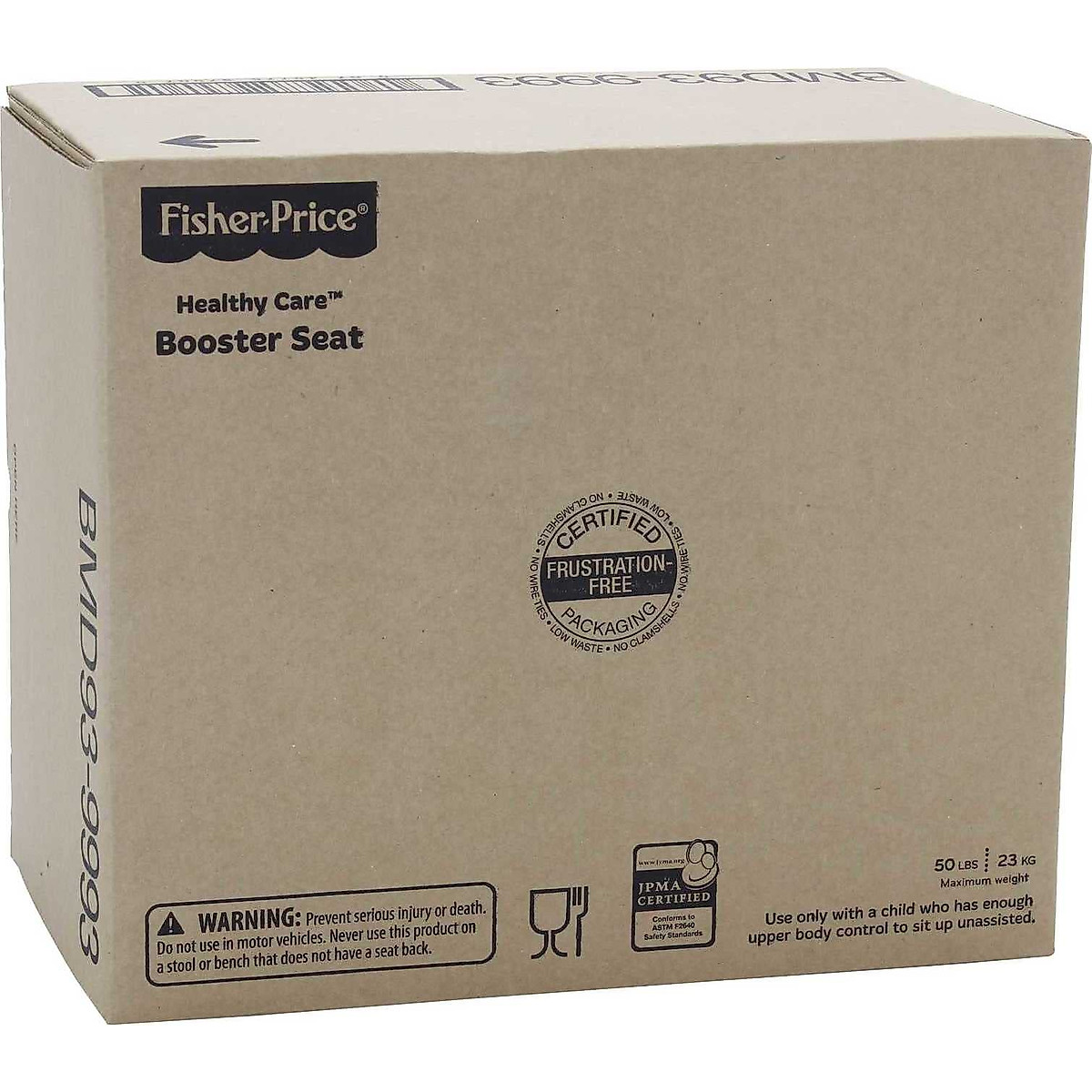 Fisher-Price Portable Toddler Booster Seat, Healthy Care, Travel Dining Chair with Dishwasher Safe Tray, Green