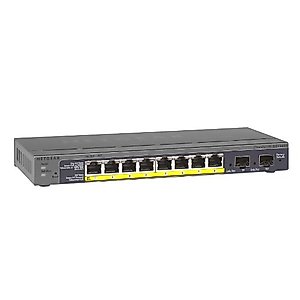 Netgear ProSAFE GS110TPv2 8 Port PoE Smart Switch with 2 Gigabit Fiber SFP (G