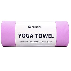 Eunzel Hot Yoga Towel Non Slip Yoga Mat Towel Non-Slip Sweat Absorbent Microfiber Towel for Hot Yoga, Pilates and Workout 72" x 26.5", Purple