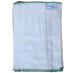 Dandelion Diapers | 100% Organic Cotton Natural Unbleached DSQ Cloth Diaper Prefolds | Premie Size 0 | 12 Pack