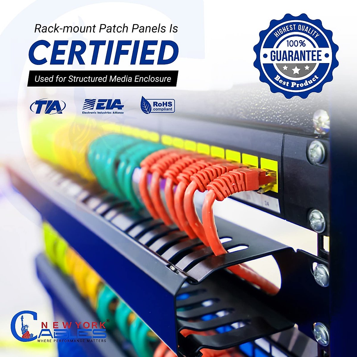 NewYork Cables® Blank Keystone/Patch Panel Network Patch Panel for Data Centers, Offices, and Server Rooms (Unloaded, 48 Port Patch Pannel Unloaded)