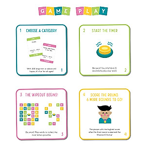 Gray Matters Games Word Wipeout: Easy to Learn Family Games for 2 to 6 Players | Fast-Paced Spelling Word Game for Family Game Nights | Fun Game for Adults & Kids 8 Years and up