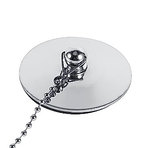 Kitchen Sink, Asixx Chrome Kitchen Sink Bathroom Bathtub Drain Cover Stopper Solid Metal Waste Plug With Chain