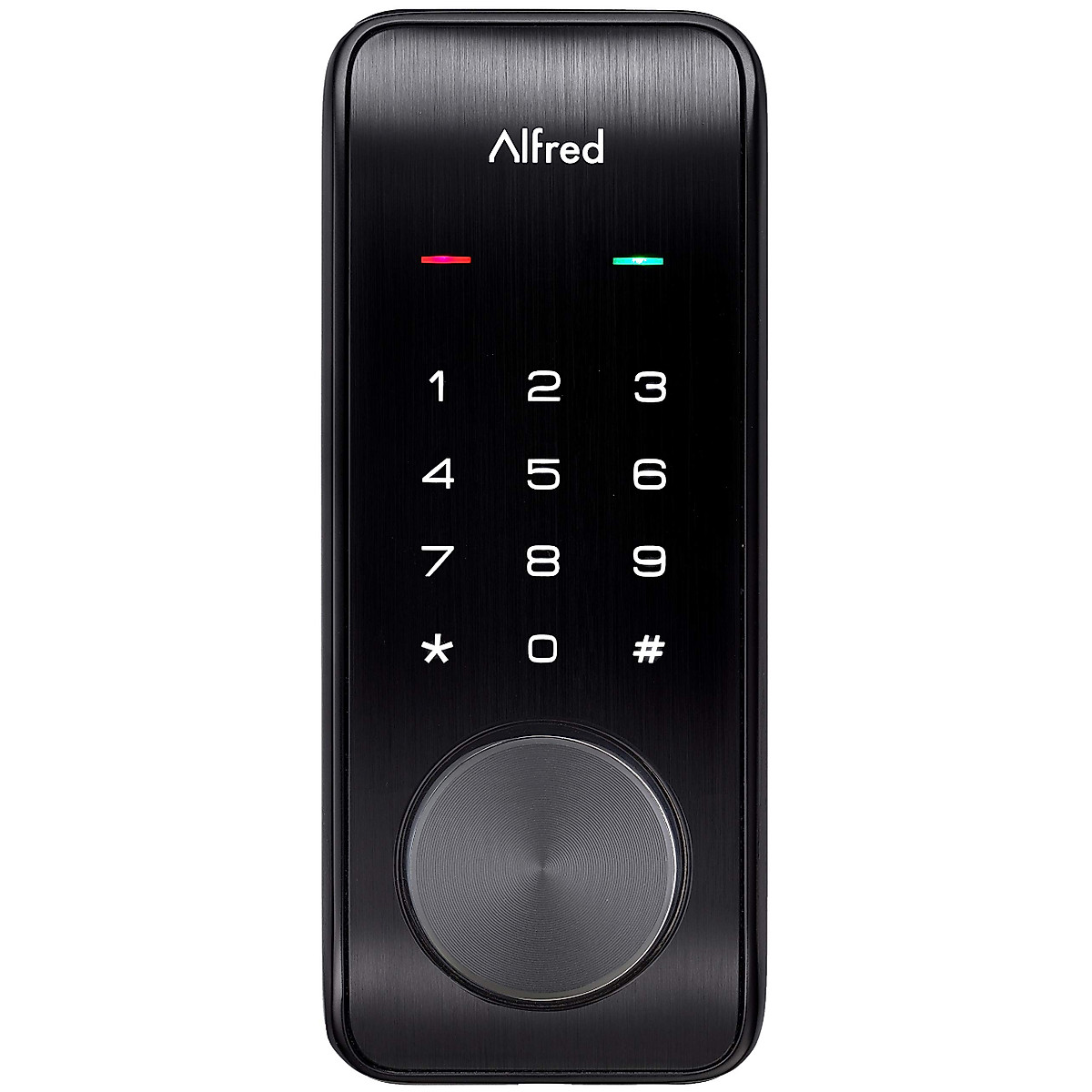 Alfred DB2-B Smart Door Lock Deadbolt Touchscreen Keypad, Pin Code + Key Entry + Bluetooth, Up to 20 Pin Codes (Black)