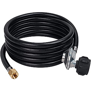 SHINESTAR 12ft Propane Hose with Regulator for Propane Fire Pit, Propane Patio Heater, Gas Grill and More, 3/8 Inch Female Flare
