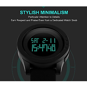 LYMFHCH Men's Digital Sports Watch LED Screen Large Face Electronics Military Watches for Men Waterproof Alarm Stopwatch Back Light Outdoor Army Watch