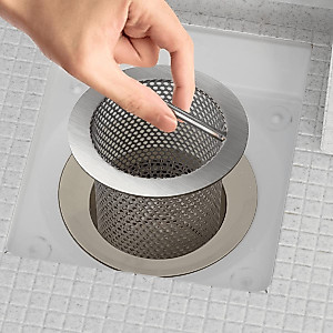 HOTYELL 4" Commercial Floor Drain Strainer, 6'' High, Thick Stainless Steel and Finely Polished Drain Basket