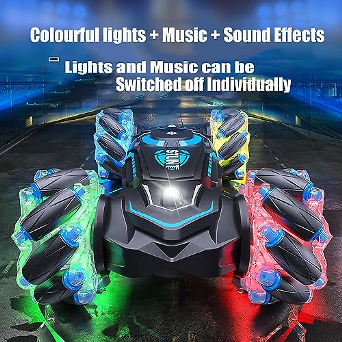 RC Cars Remote Control car for Boys 360°Rotating 4WD RC Stunt car Transform 2.4Ghz Hand Controlled Toys for Boys 4-7 Birthday Presents for Kids Age 7 8 9 10 11 yr (Blue)