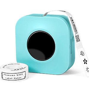 Label Maker Machine with Tape, Memoqueen Q30S Portable Mini Bluetooth Thermal Label Printer for Storage, Barcode, Mailing, Office, Home, Organizing, Sticker Label Makers with Multiple Templates, Green