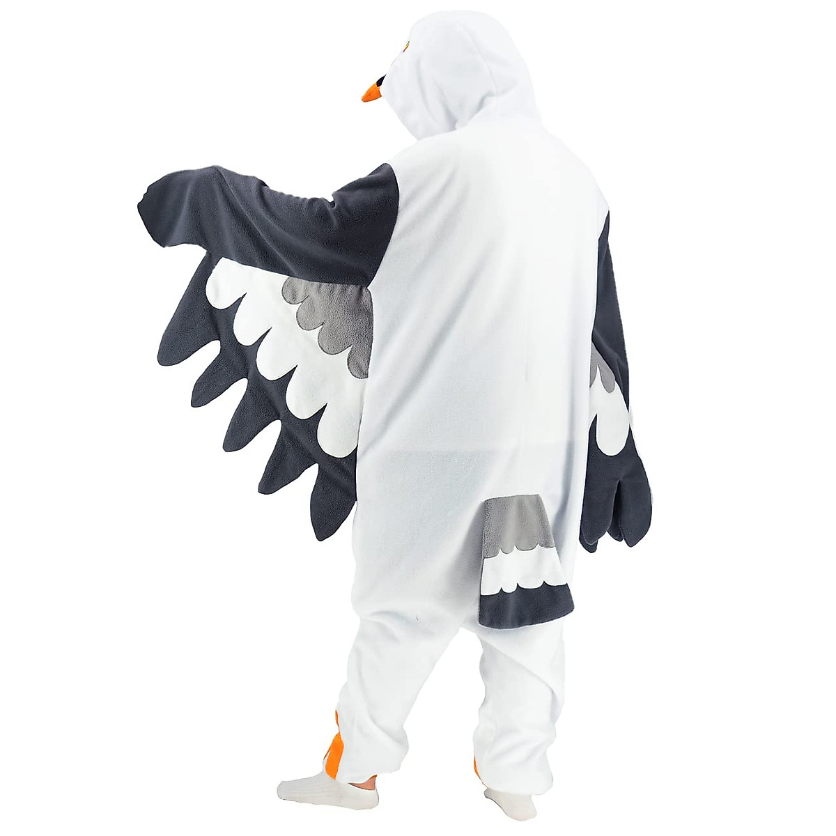 Adult Seagull One Piece Pajamas Animal Cosplay Halloween Costume for Men Women