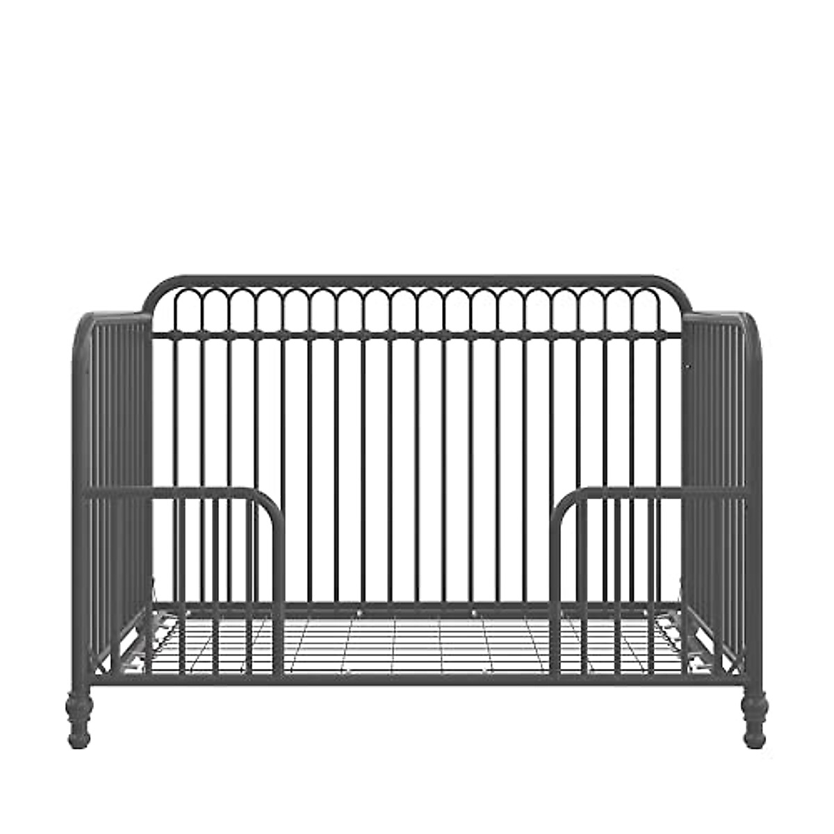 Little Seeds Raven 3-in-1 Convertible Metal Crib, JMPA Certified, Gray