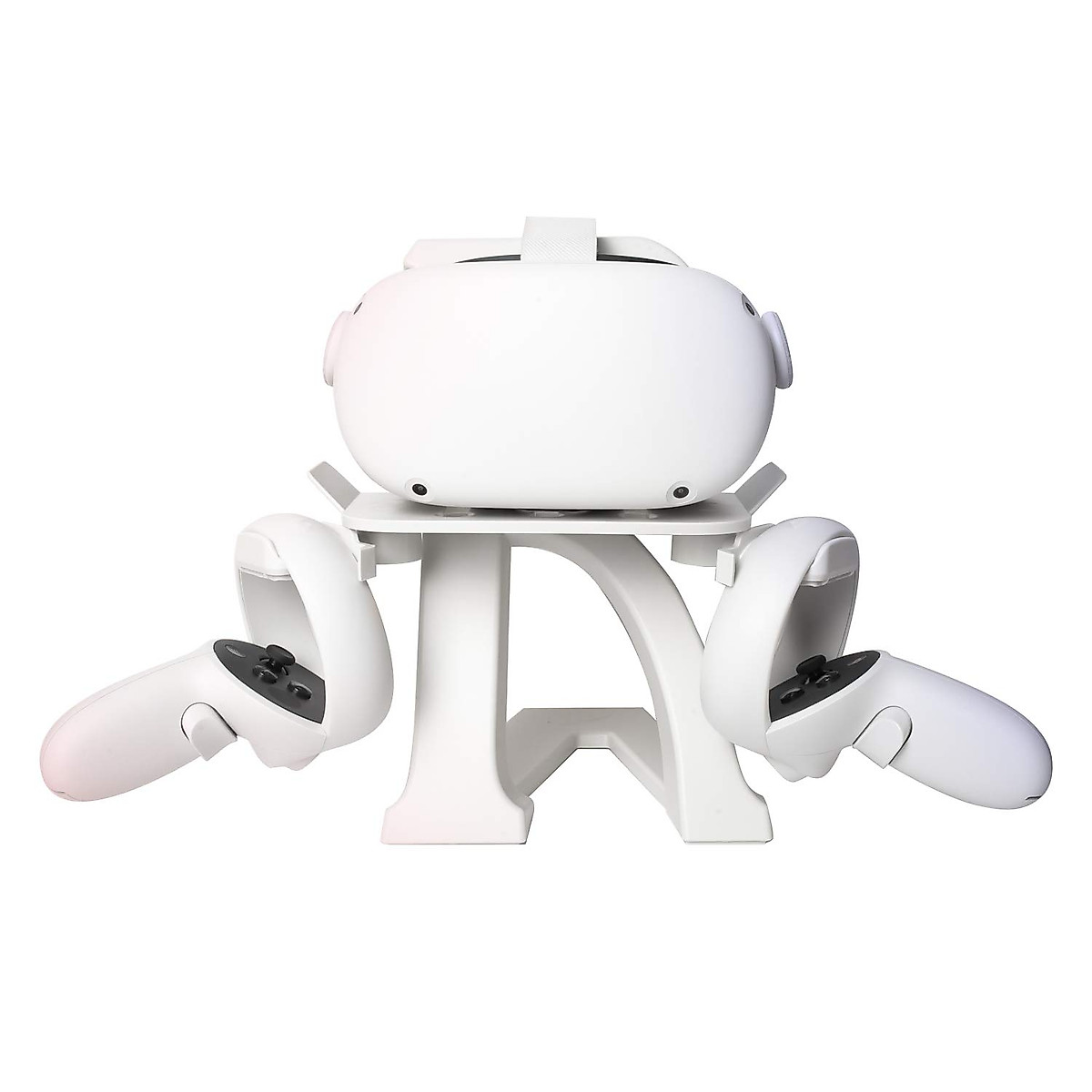 VR Headset Stand and Controller Holder for Quest 2/Rift S/HTC Vive/Vive Pro/Elite/Valve Index/HP Reverb G2, Controller Holder for Touch/Valve Knuckles/Vive (White)