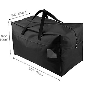 AMJ 2 Pack Extra Large Moving Bags with Zippers & Carrying Handles, Heavy-Duty Storage Tote for Space Saving Moving Storage, Black Moving Totes,Packing Bags for Moving
