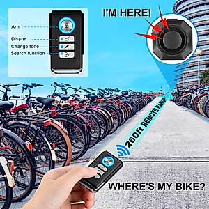 WSDCAM Bike Alarm & Rechargeable Horn Alarm, Loud Anti Theft Vibration Sensor for Scooter, Motorcycle & Vehicle Security