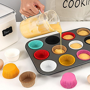 Standard Orange Cupcake Liners for Baking 200 Counts - Caperci Greaseproof Muffin Baking Cups for Wedding Birthday Party Baby Shower Festivals (Orange)