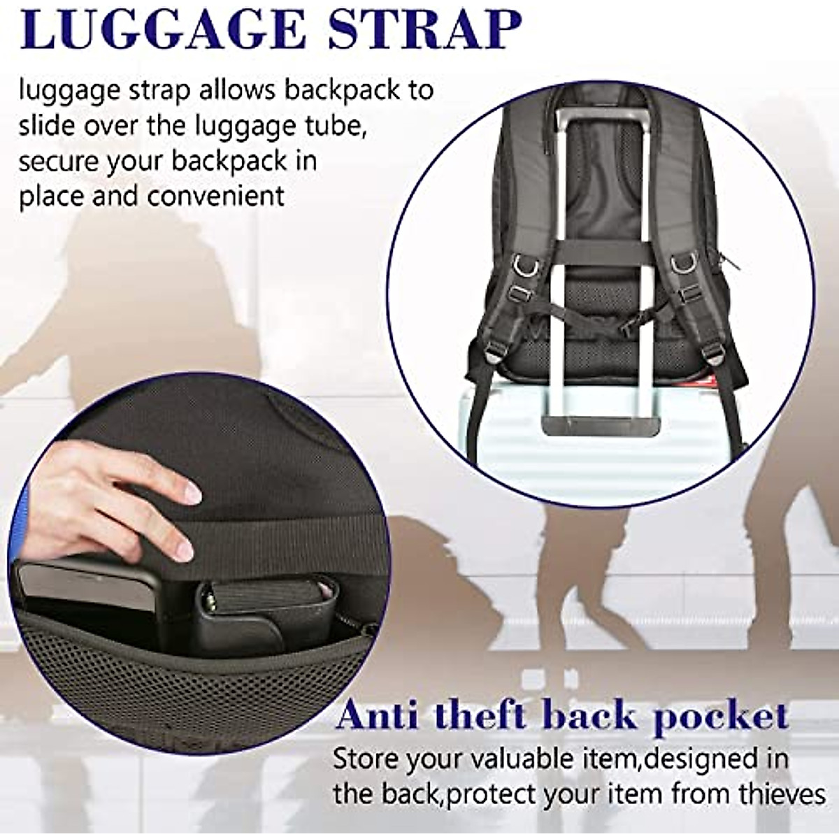 MZIPLINE Large Backpack Bag-Smell Proof-With Combination Lock & Hoodie-Odor Proof-Water Resistant,Anti Theft Travel Laptop Daypack School Bookbag for College Student Men & Women Work (Black)