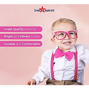 Dress Up America Bow Tie and Suspenders Set - Bow, Glasses & Suspenders for Boys and Girls, Party Accessories Adults & Kids