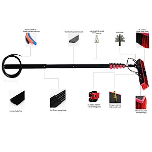 GTTBS Photovoltaic Panel Cleaner 3.6-9M Special Cleaning Tools for Dust Removal Photovoltaic Panels, Photovoltaic Solar Panel Cleaning Water Fed Poles for Window Cleaning with Aluminum Pole,9M