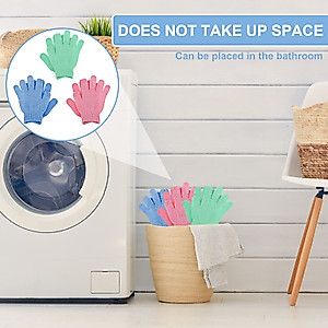 Molain 3 Pairs Exfoliating Gloves Premium Scrub Wash Mitt Bath Loofah Shower Spa Exfoliation Sponges Women Men Bath Accessories Dead Skin Remover for Body Washcloth