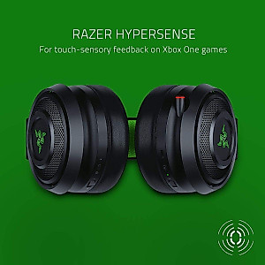 Razer Nari Ultimate for Xbox One Wireless 7.1 Surround Sound Gaming Headset: HyperSense Haptic Feedback - Auto-Adjust Headband - Retractable Mic – for Xbox One, Xbox Series X & S - Black/Green
