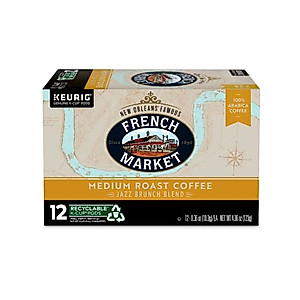 French Market Jazz Brunch Blend Medium Roast Single Serve Coffee Pods, 12 Count Box (Pack of 6)