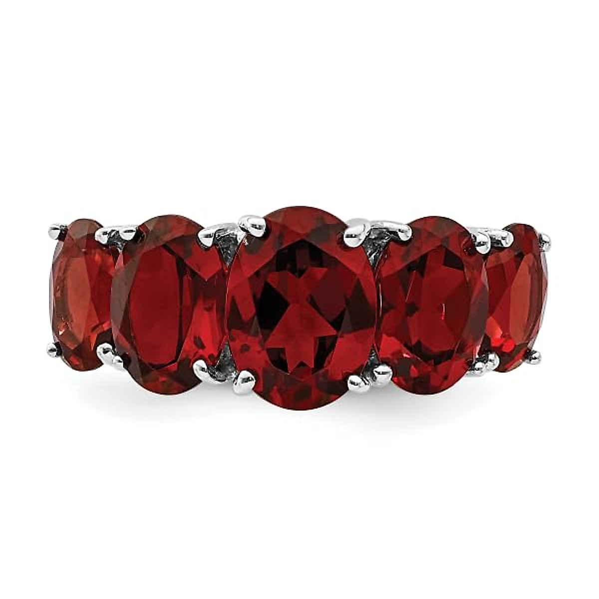 IceCarats 925 Sterling Silver Red Garnet Ring Gemstone Band Size 8