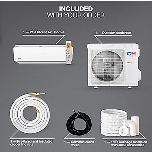 Cooper&Hunter 36,000 BTU, 230V, 17.5 SEER2, Ductless Mini Split AC/Heating System Pre-Charged Inverter Heat Pump with 16ft Installation Kit