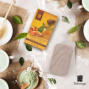 Sabunnga Turmeric Soap Bar - Natural Turmeric Soaps Honey , PH Balance Bars For Face & Body , Fade Dark Spots Gentle Exfoliating