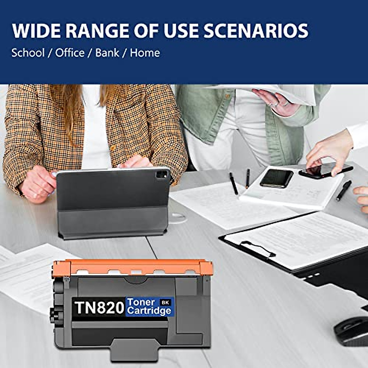 LOVPAIN TN-820 TN820 TN 820 Toner Cartridge Compatible High Yield Replacement for Brother DCP-L5500DN HL-L6200DW L5200DW MFC-L5700DW L5900DW L5850DW L5800DW Toner Printer (2 Black)