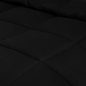 Utopia Bedding All Season 250 GSM Comforter - Plush Siliconized Fiberfill Comforter King Size - Box Stitched (King/Cal King, Black)