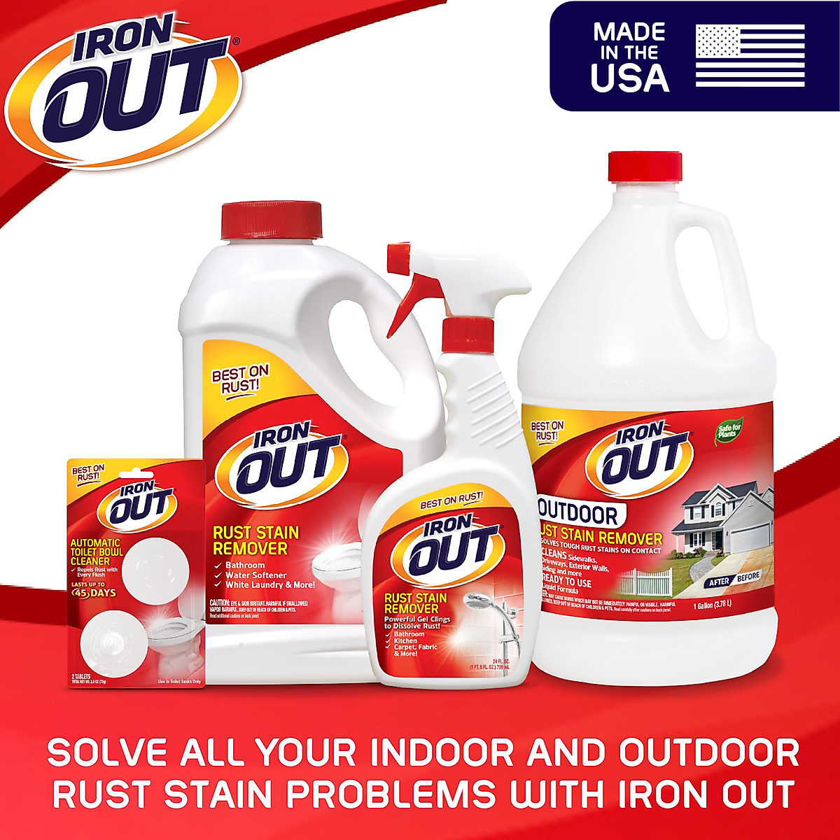 Iron OUT Spray Gel Rust Stain Remover, Remove and Prevent Rust Stains in Bathrooms, Kitchens, Appliances, Laundry, Outdoors, white