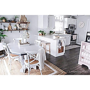 Unique Loom Braided Jute Collection Classic Quality Made Hand Woven with Coastal Design Area Rug, 6 ft x 9 ft, Natural/Ivory