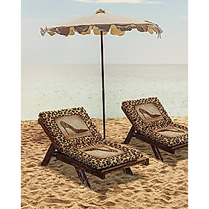 ZFUNCING 2 Pack Waterproof Patio Cushion Cover for Outdoor,Sexy Leopard High Heel Shoe Washable Replacement Covers Furniture Seat Slipcover for Couch Sofa Chair,Retro Wildlife Animal Skin,22x20in