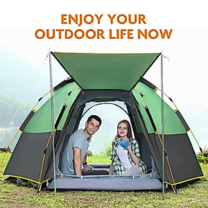 Hewolf Waterproof Instant Camping Tent - 2/3 Person Easy Quick Setup Dome Family Tents for Camping,Double Layer Flysheet Can be Used as Pop up Sun Shade