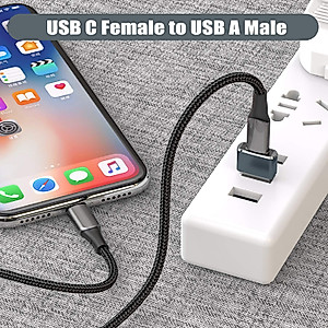 Basesailor iPhone 16 15 Pro Max Car Charger Adapter 4Pack,USB to USBC Adapter Type C Female to A Male Converter for Airpods 4,Apple Watch 10/iWatch,iPhone 14 13 Plus,iPad Mini 7,Samsung Galaxy S24 A54