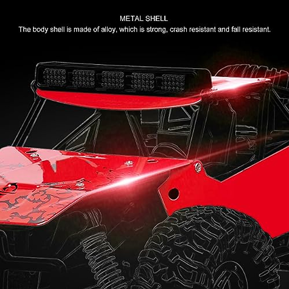 HEEPDD RC Toy Cars, Strong Adhesion Anti Slip 2.4Ghz Offroad Car for Gift (Red)