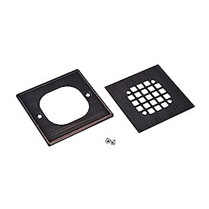 Oatey 42338 4.25 x 4.25 in. Oil Rubbed Bronze Square Snap-Tite Shower Strainer