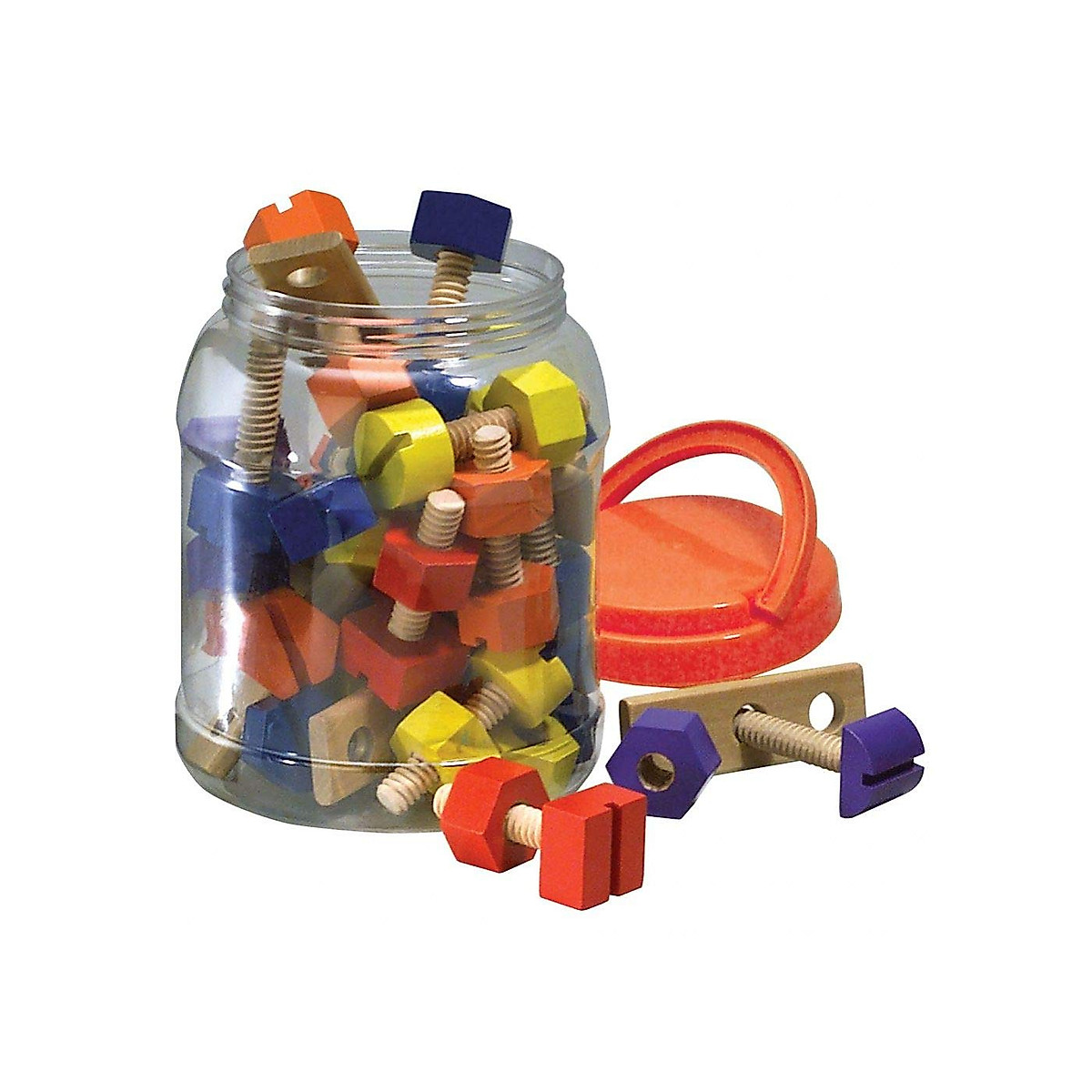The Original Toy Company Hardwood Toy Nuts & Bolts in a Bucket
