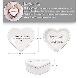 Susabella - Mother of the Bride Gift from Groom, Mom Wedding Gift or Mother's Day Gift from Son In-Law - Thank You for Raising the Woman of My Dreams - Ceramic Keepsake Heart Box